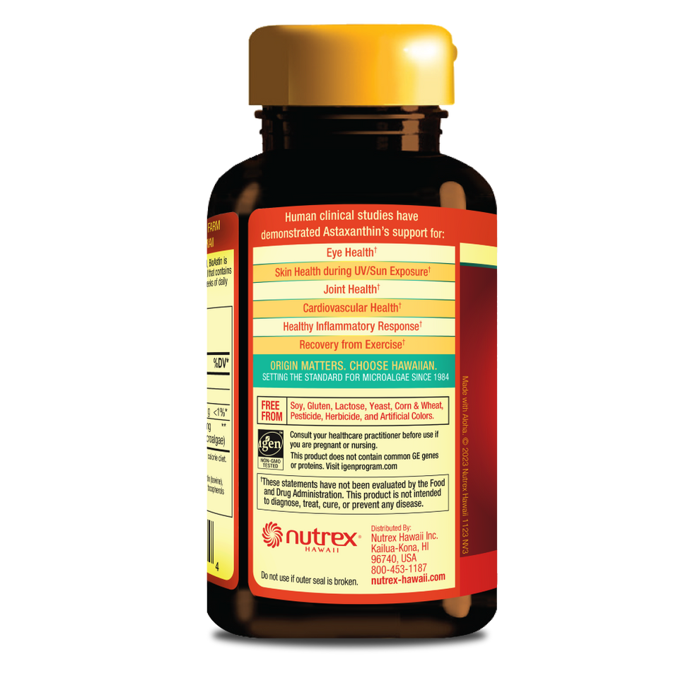 BioAstin Hawaiian Astaxanthin 12mg - 120ct – Nutrex Hawaii
